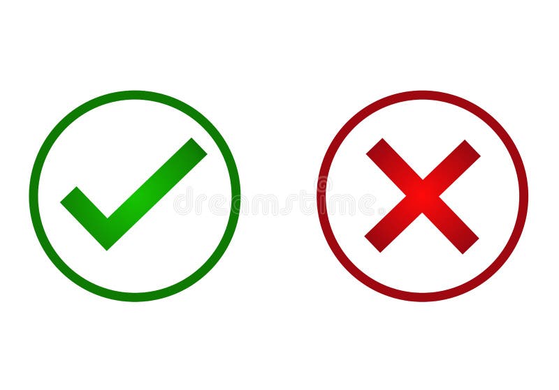 Right and Wrong Icon Gradient Color Stock Illustration - Illustration ...