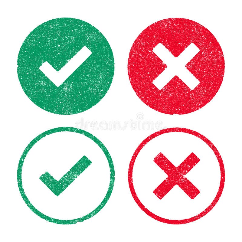 Right and Wrong Symbols Ink Stamps Stock Vector - Illustration of ...