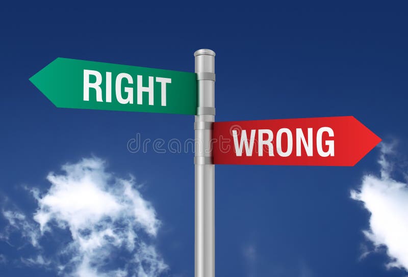 Right wrong road sign stock photo. Image of guide, important - 77054026