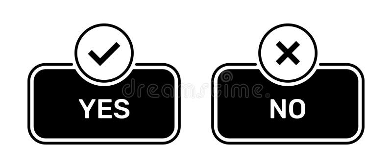 Yes No Icon Black White Stock Illustrations – 1,101 Yes No Icon Black ...