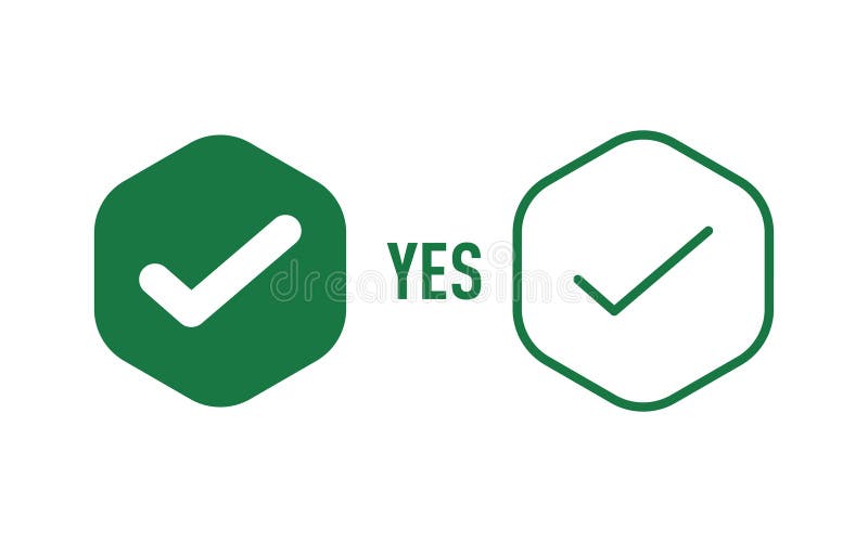 Right or Yes Sign Vector Illustration Stock Illustration - Illustration ...