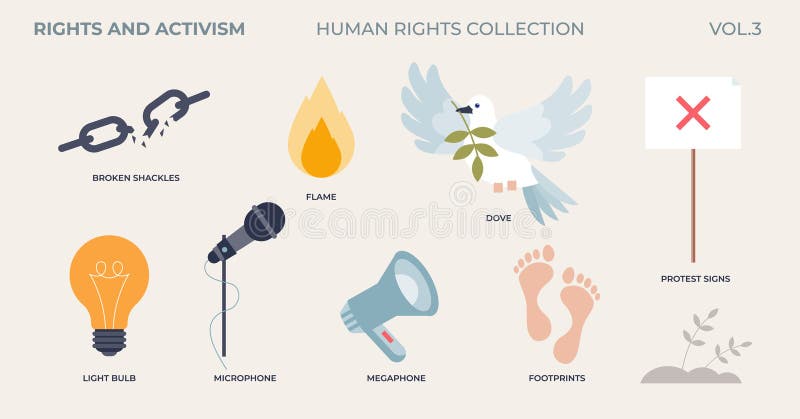 Rights and Activism Protest Elements in Human Rights Tiny Collection ...