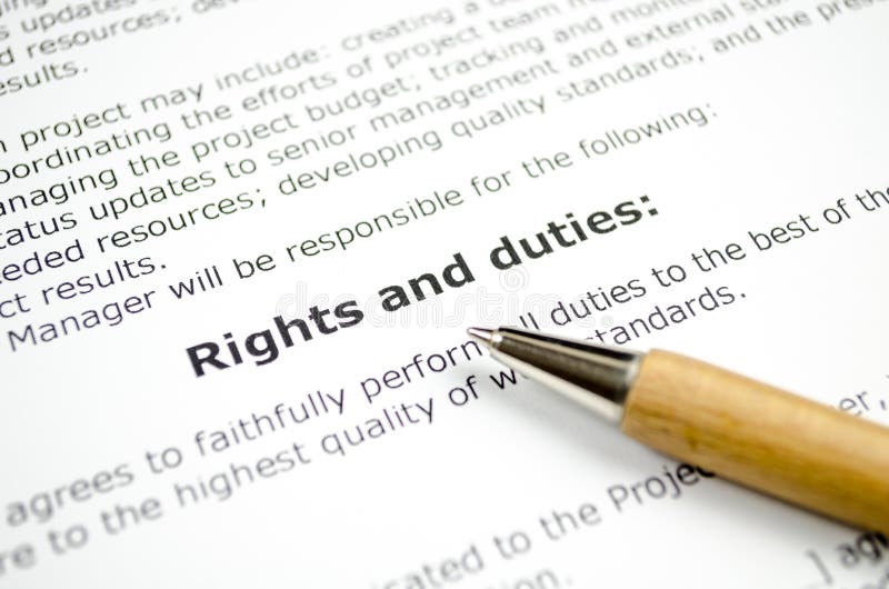 Rights and Duties with Wooden Pen Stock Image - Image of duties ...