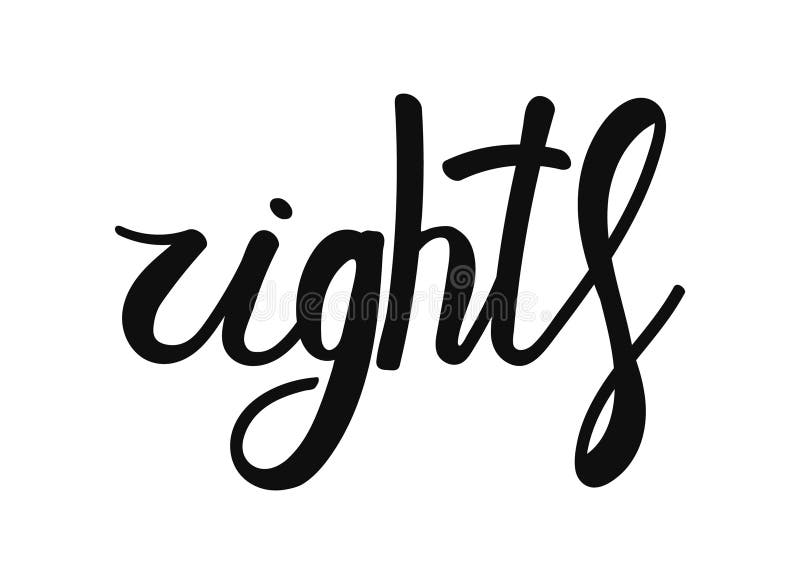 Rights Elegant Calligraphy Word, Boldly Rendered in a Flowing Script ...