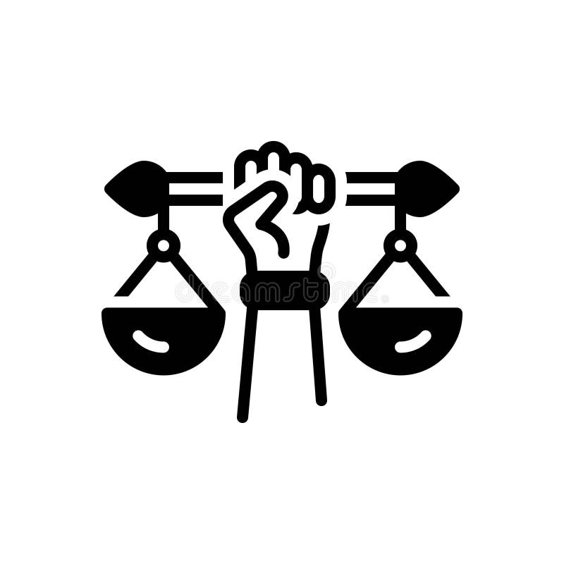 Black Solid Icon for Rights, Authority and Balance Stock Illustration ...