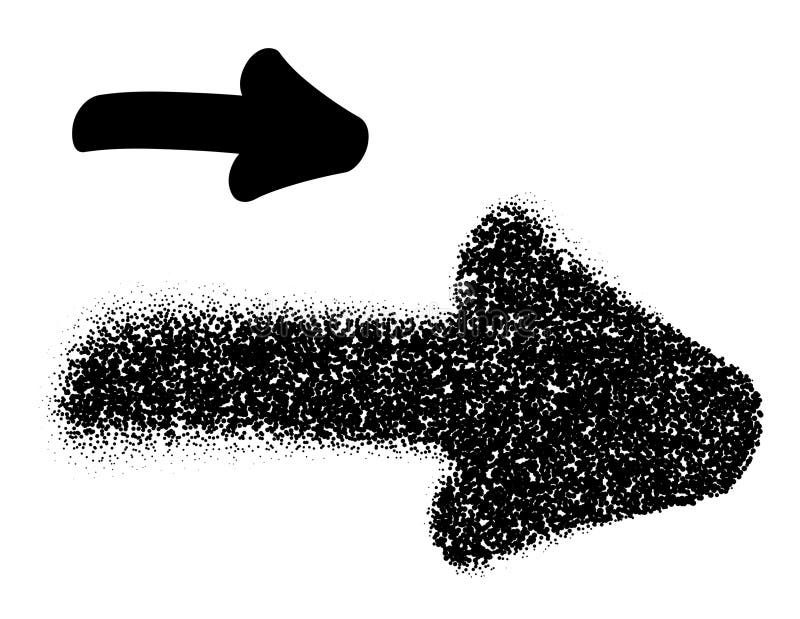 Rightward Arrow with Dotted Gradient Effect Vector Illustration Stock ...