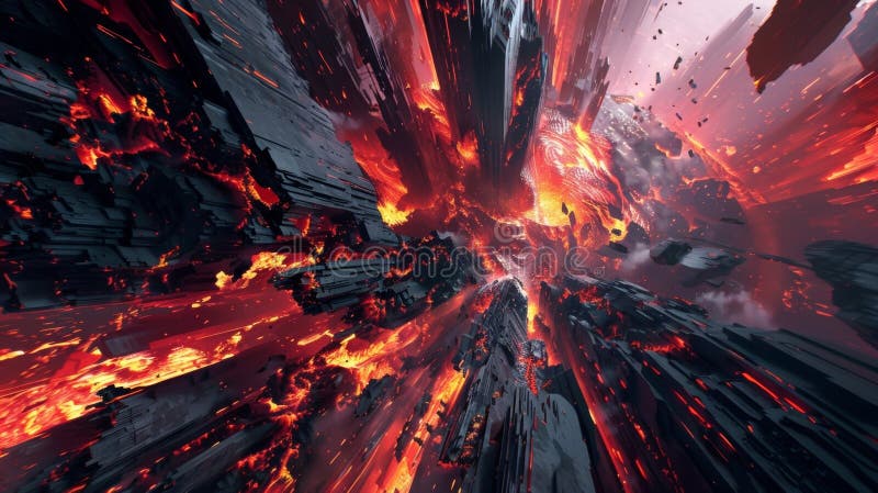 The Rigid Angles and Bold Colors in this Abstract Artwork Evoke the ...