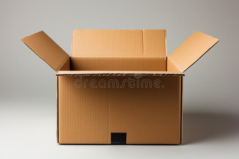 A Rigid Cardboard Box Taped on a White Background, a Paper Parcel Box ...