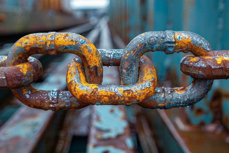 Rigid Hitch Chain Hook Secure Cargo with Close Up Carabiner on Platform ...