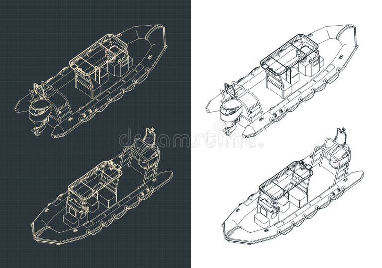 Rigid Inflatable Boat Isometric Drawings Stock Illustrations – 6 Rigid ...