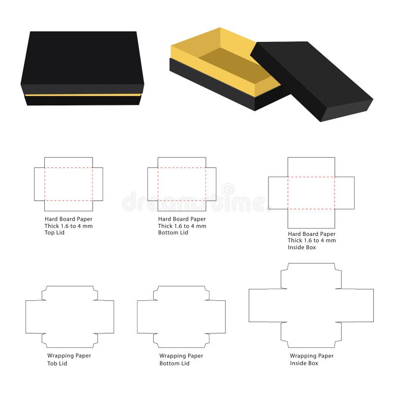 Rigid Shoulder Neck Boxes or Rigid Gift Box Packaging Stock Vector ...