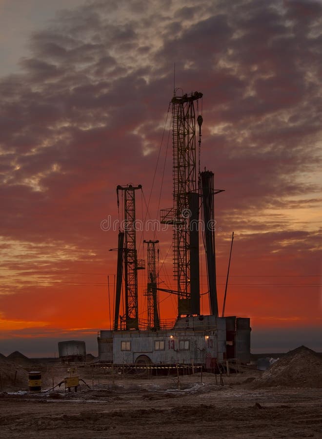 Rigs at dawn stock image. Image of desert, minerals, different - 47587341