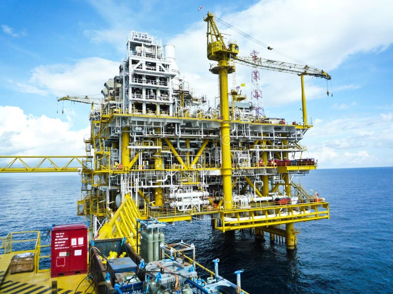 Rigs offshore Oil refinery stock photo. Image of fuel - 17047336