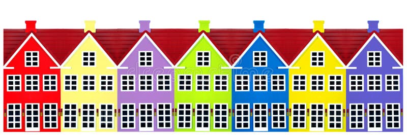 Rij Van De Huizen Van Het Stuk Speelgoed Stock Illustratie ...