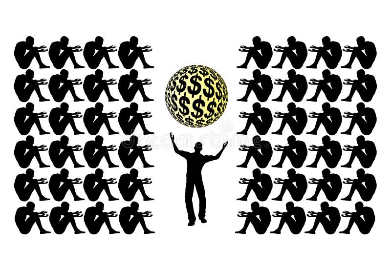 Rijkdom en Armoede stock illustratie. Illustration of persoon - 44533452