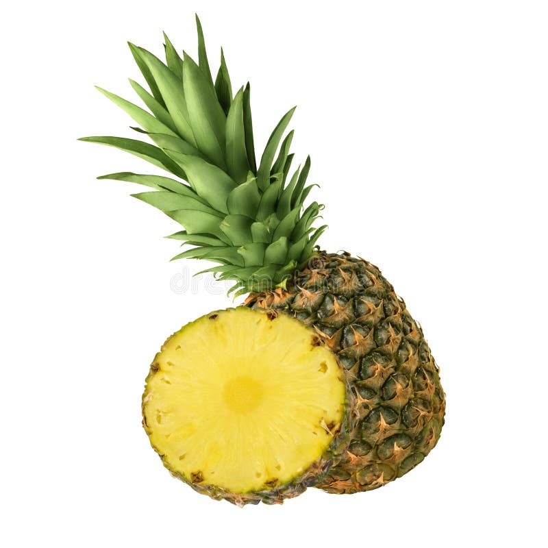 Rijpe Ananas Comosus Geïsoleerd Op Witte Achtergrond Stock Afbeelding ...