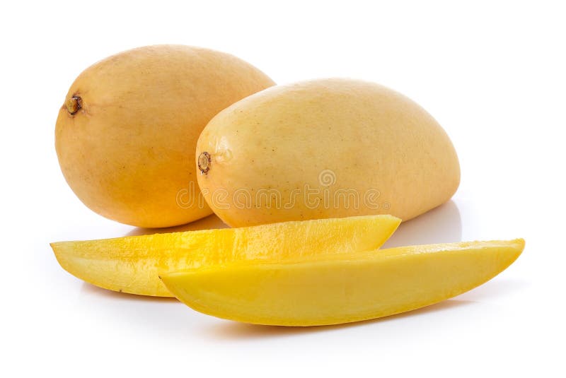 Rijpe Die Mango Op Witte Achtergrond Wordt Geïsoleerd Stock Afbeelding ...