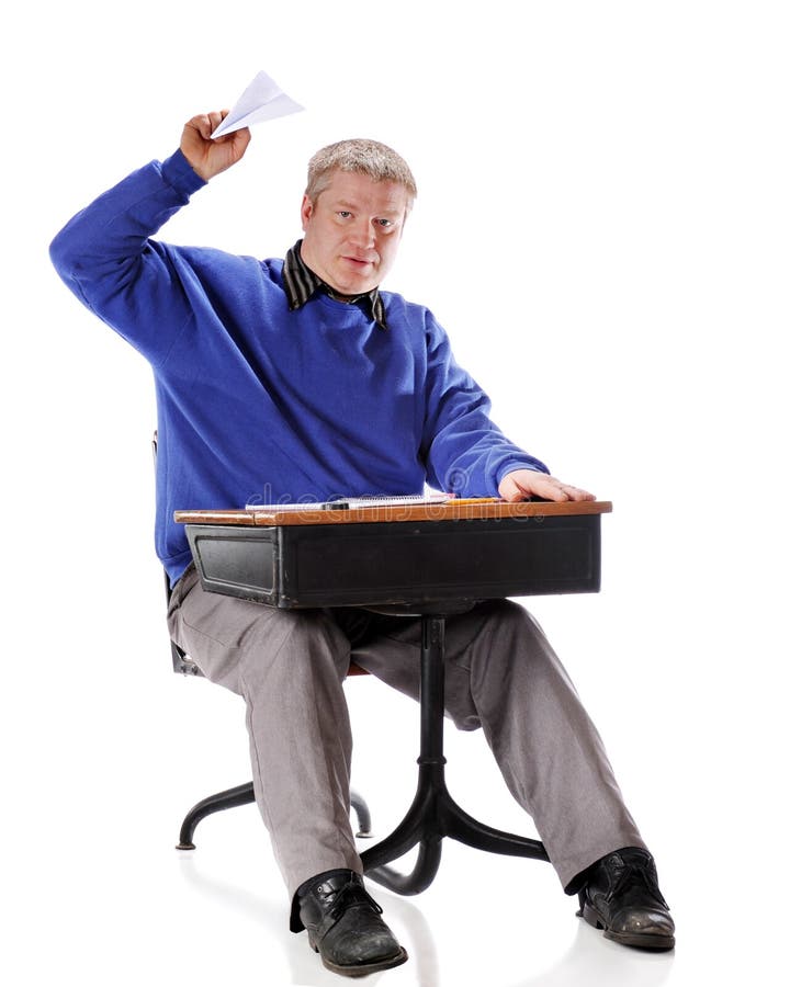 Rijpe Student Goofing Off stock foto. Image of bureau - 57366094