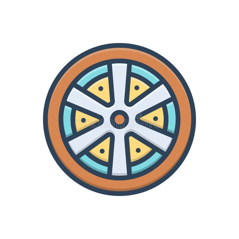 Color Illustration Icon for Rim, Tire and Car Stock Vector ...