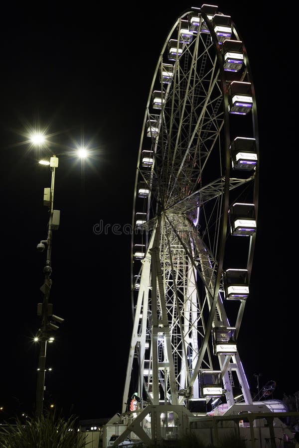 Rimini: the Big Wheel by Night Stock Image - Image of travel, harbour ...