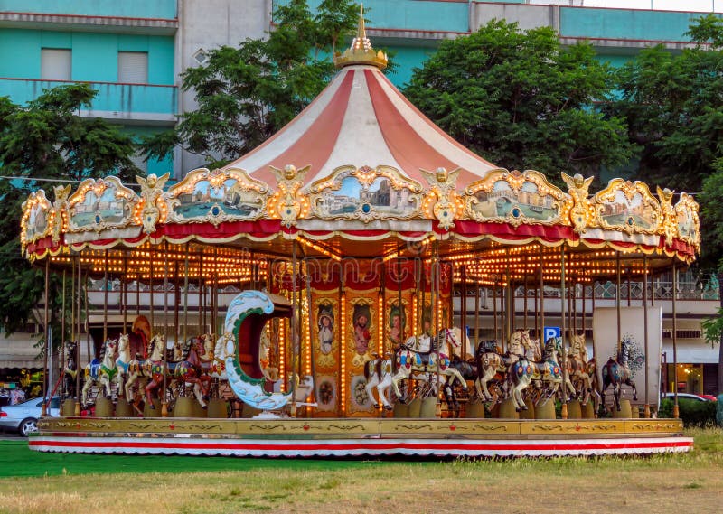 Carousel at dusk stock photo. Image of lifestyle, leisure - 9164040