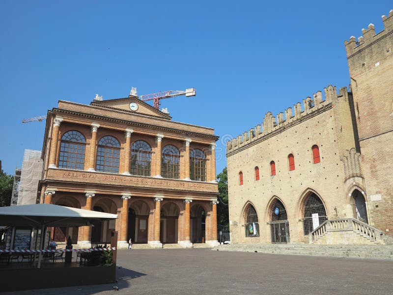 13.06.2017, Rimini, Italy: Piazza Cavour Square Medieval Architecture ...