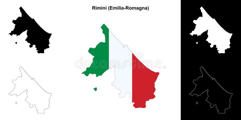 Rimini outline map stock vector. Illustration of icon - 334663375