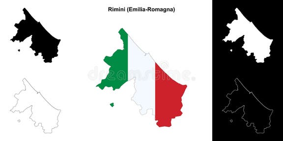 Rimini outline map stock vector. Illustration of icon - 334663375