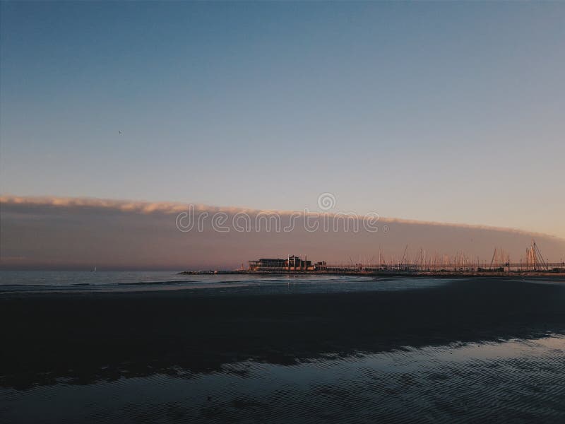 Rimini. stock image. Image of beach, rimini, travel, sunset - 78811443