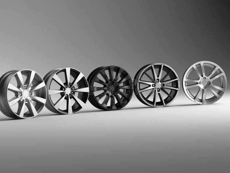 Rims 3d rendering stock illustration. Illustration of aluminium - 16129357