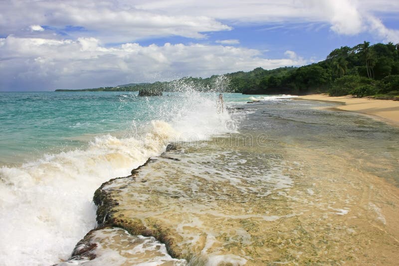 Rincon Beach, Samana Peninsula Stock Image - Image of paradise, island ...