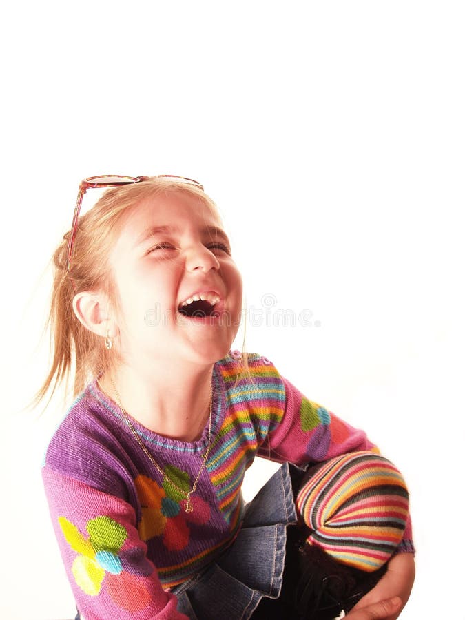 Rindo menina imagem de stock. Imagem de pouco, nariz, riso - 465229