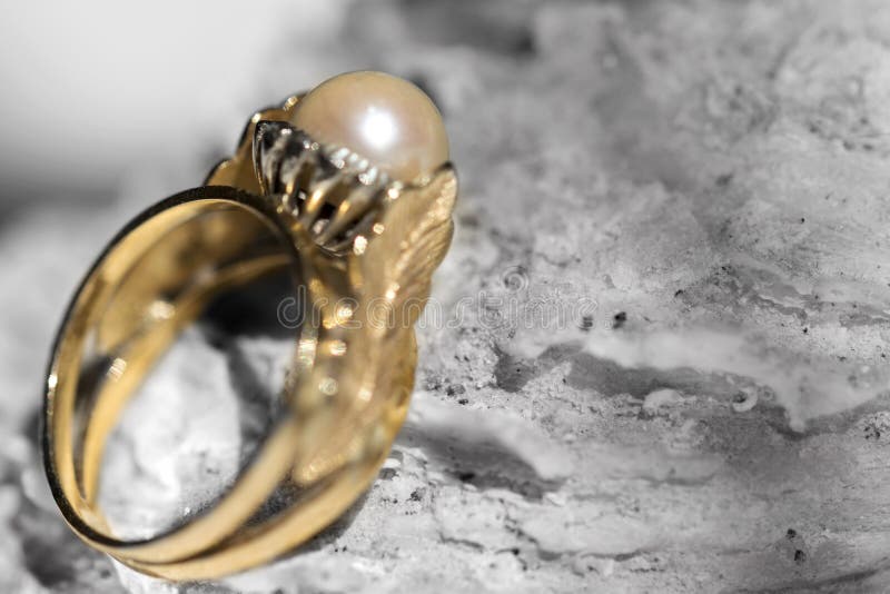 Ring with ancient pearl stock photo. Image of pearl, stone - 93022408