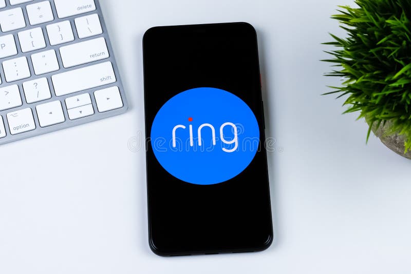 Ring App Logo on a Smartphone Screen. Editorial Photography - Image of ...