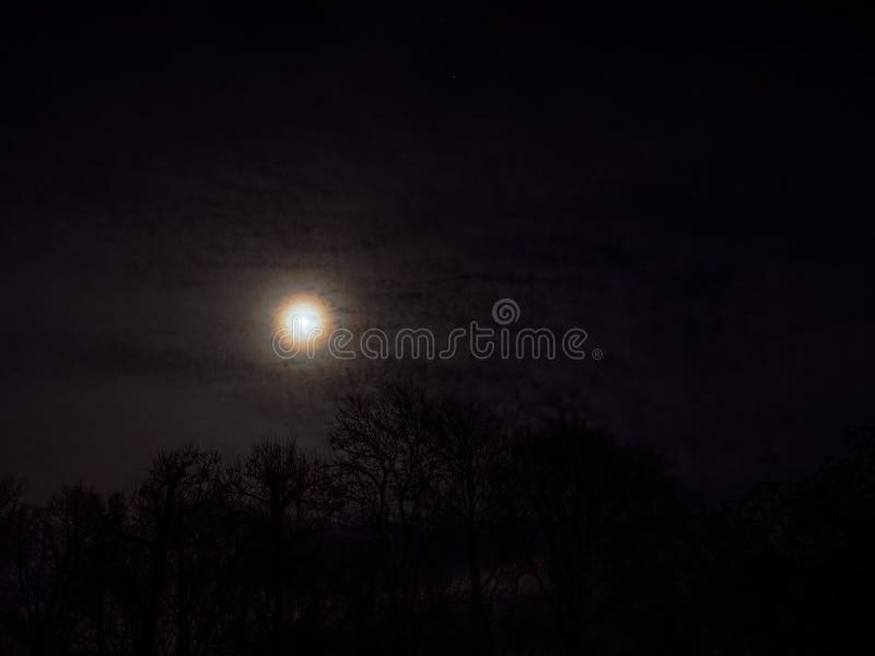 Ring Around Moon and Clouds Stock Photo - Image of space, satellite ...
