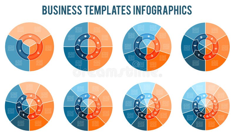 Ring of Arrows Infographic. Templates for 3, 4, 5, 6, 7, 8, 9, Stock ...