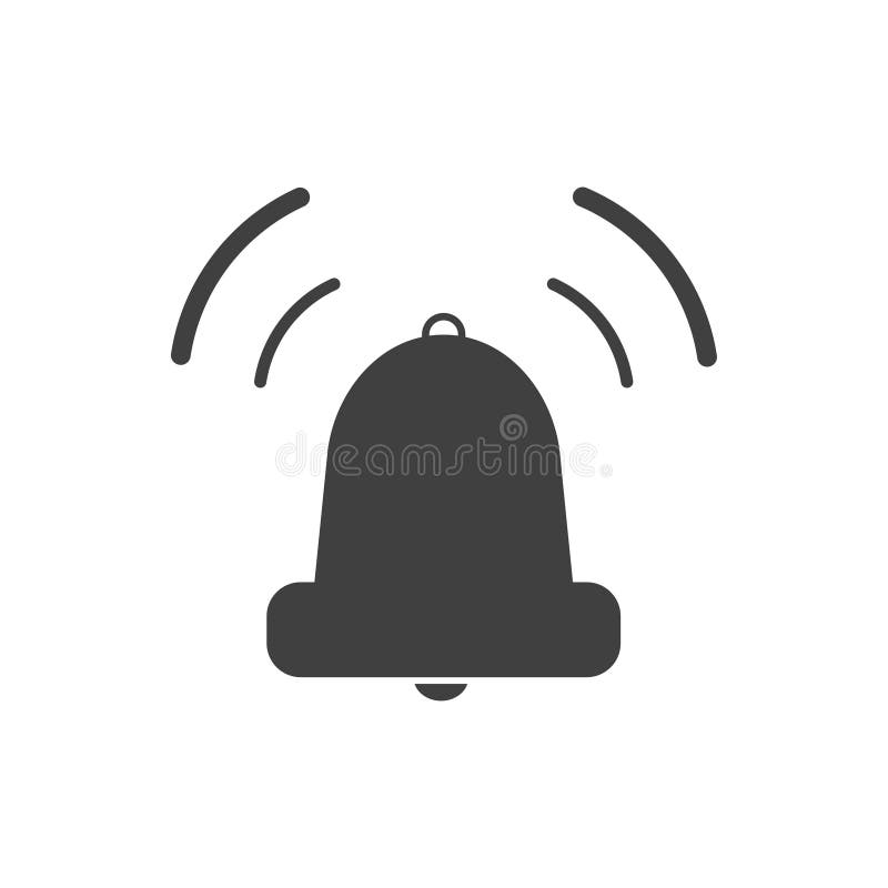 Ring Bell in Flat Design in Black. Vector EPS 10 Stock Illustration ...