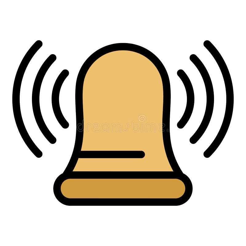 Ring Bell Icon Color Outline Vector Stock Illustration - Illustration ...