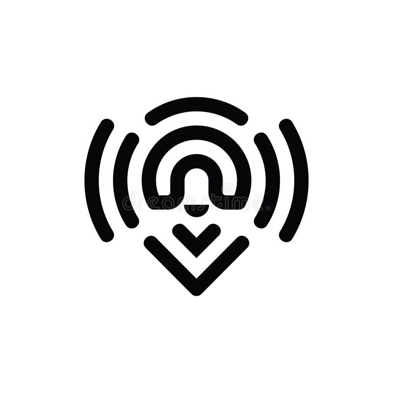 Ring bell signal map logo stock illustration. Illustration of symbol ...