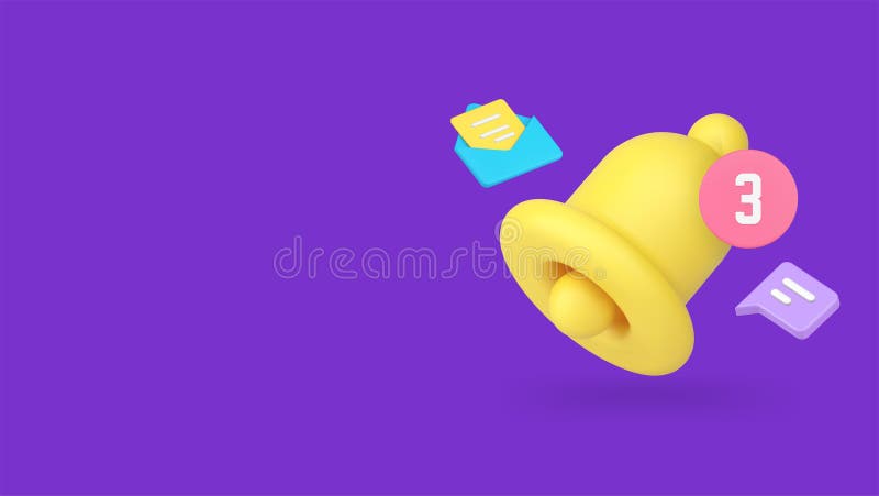 Ring Bell Incoming Notification with Number for Online Chat Message 3d ...