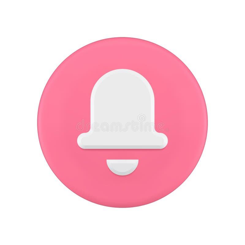 Ring Bell Notification Alert Pink Circle Button Mobile Interface ...