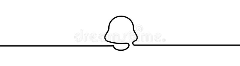 Ring Bell Shape Drawing by Continuos Line, Thin Line Design Stock ...