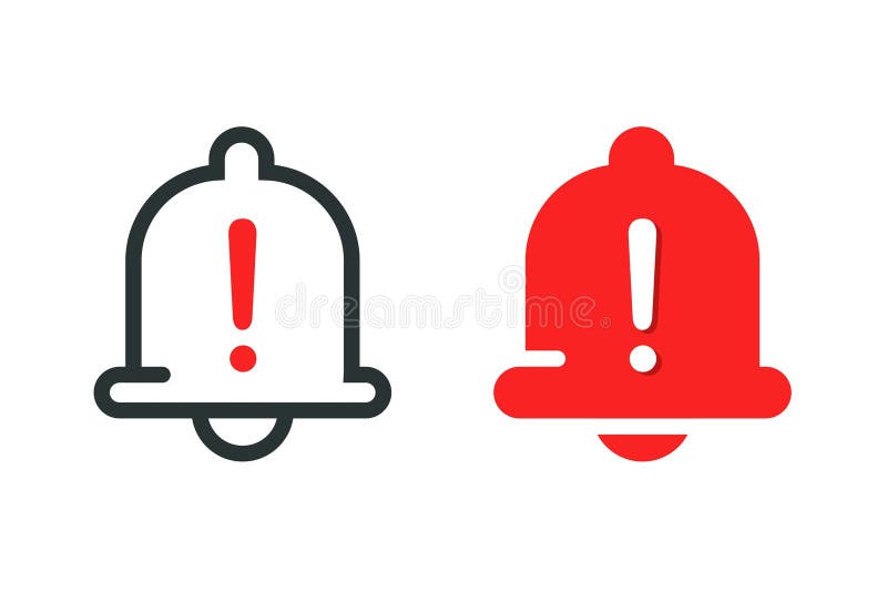 Ring Bell Warning Icon. Illustration Vector Stock Vector - Illustration ...