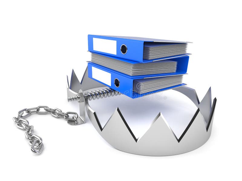 Ring Binders with Bear Trap Stock Illustration - Illustration of catch ...