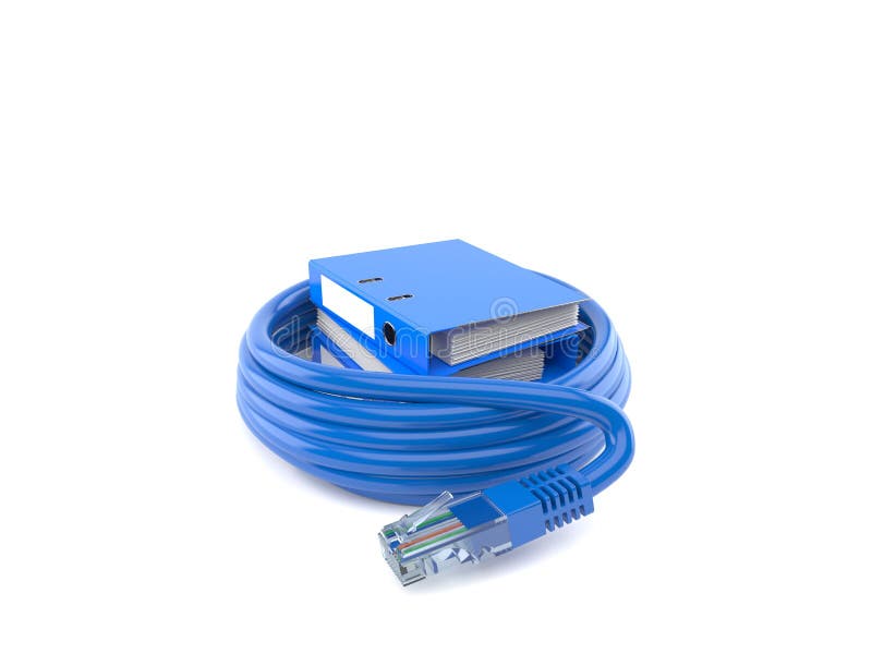 Ring Binders with Network Cable Stock Illustration - Illustration of ...