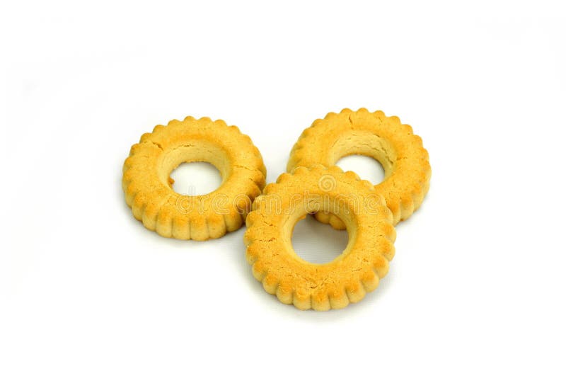 Ring Biscuits Pile Isolated Stock Photo - Image of breakfast, brown ...