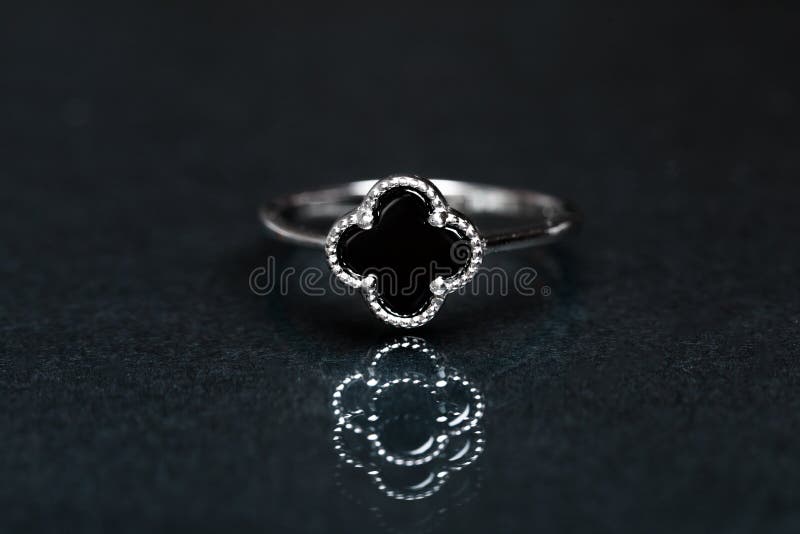 Ring with Black Enamel Isolated on White Background - Image Stock Image ...