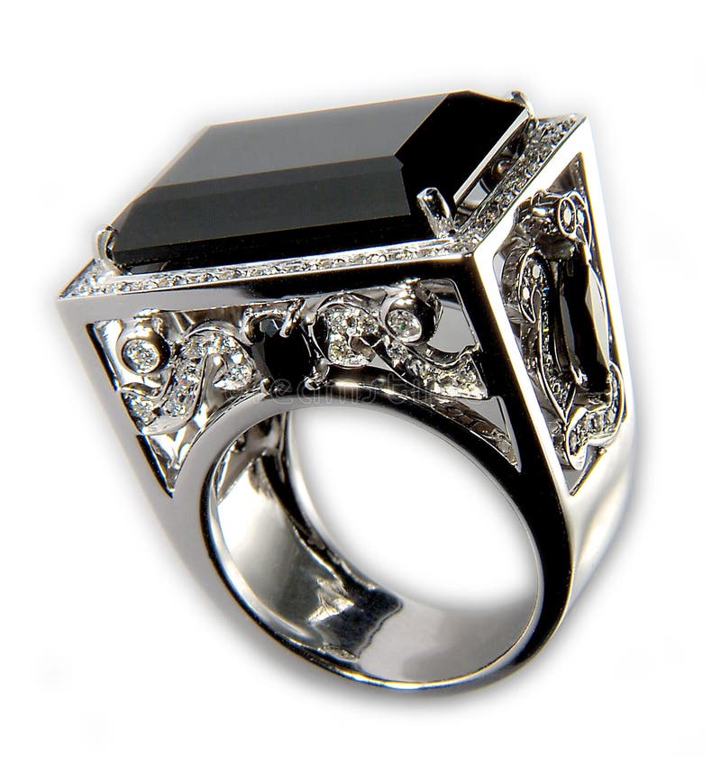 Ring with black stone stock image. Image of luxury, brilliant - 57441265