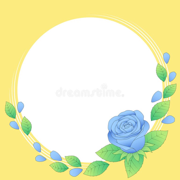 Ring blue rose frame stock illustration. Illustration of spring - 392047398