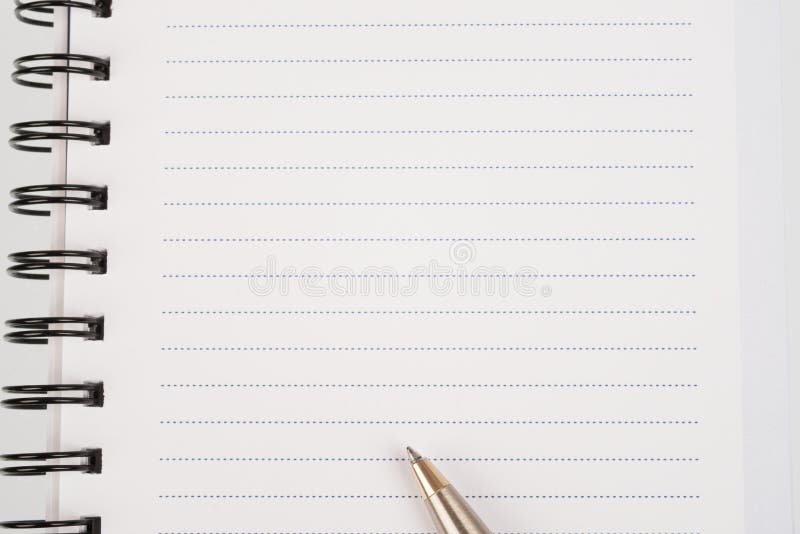 Blank Ringbound Notebook and Pencil Stock Image - Image of message ...